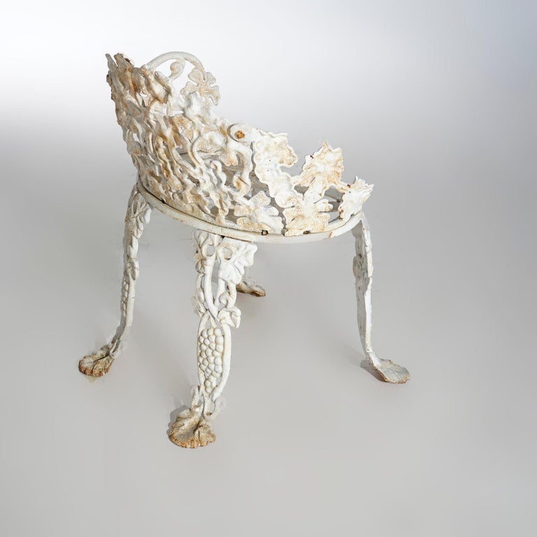 Two Painted Cast Iron Grape and Leaf Garden Chairs 20th C For Sale at ...