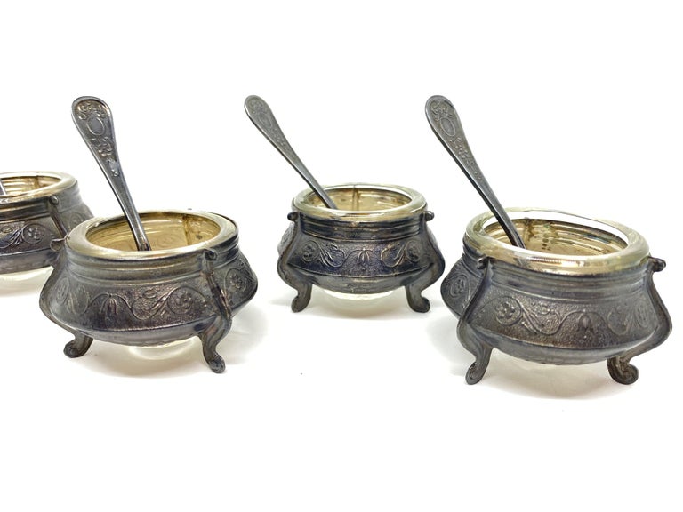 Two Pair of Vintage Salt Cellar or Caviar Dishes, Hommet, Russian ...
