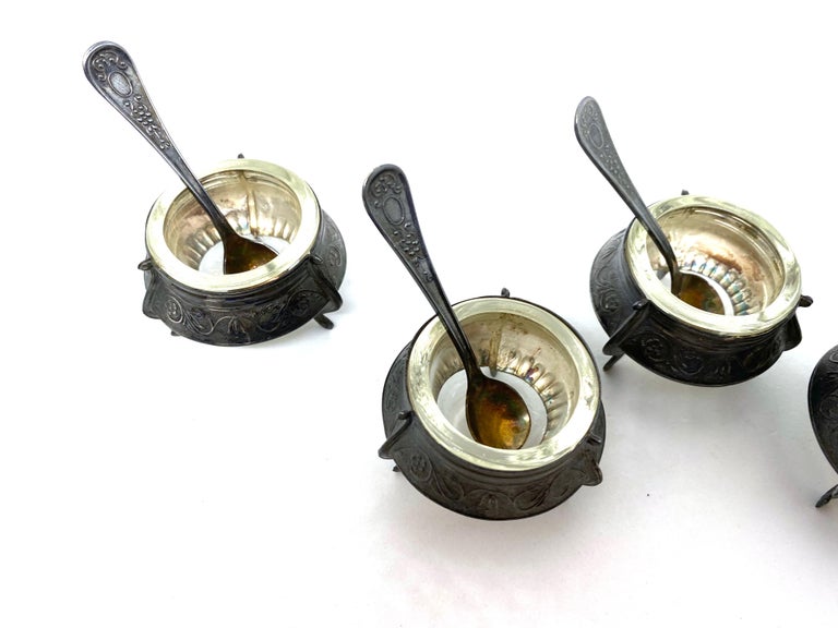 Two Pair of Vintage Salt Cellar or Caviar Dishes, Hommet, Russian ...