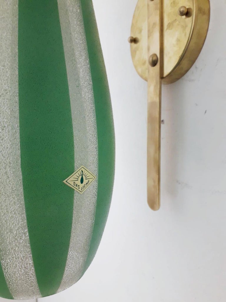 Pair of Green Stripes Sconces at 1stDibs