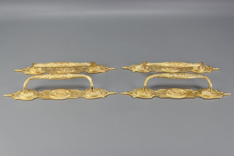 Two Pairs of Large Antique Louis XVI Style Bronze Door Handles, circa ...