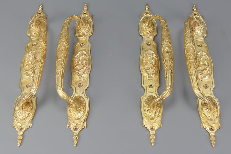 Two Pairs of Large Antique Louis XVI Style Bronze Door Handles, circa ...