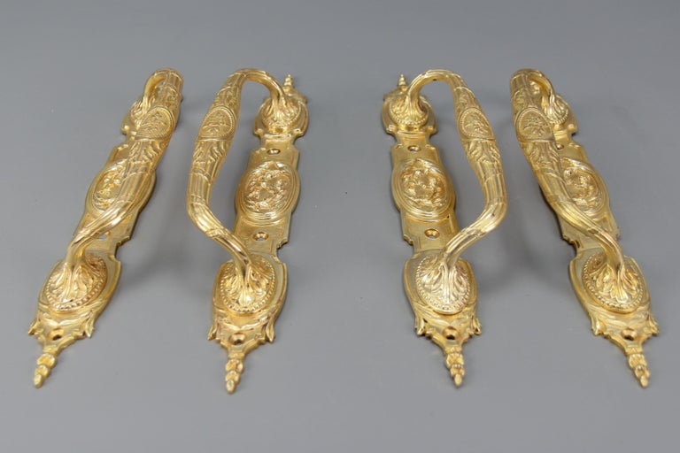 Two Pairs of Large Antique Louis XVI Style Bronze Door Handles, circa ...