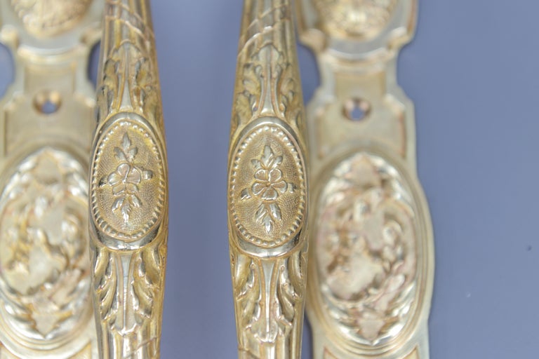 Two Pairs of Large Antique Louis XVI Style Bronze Door Handles, circa ...