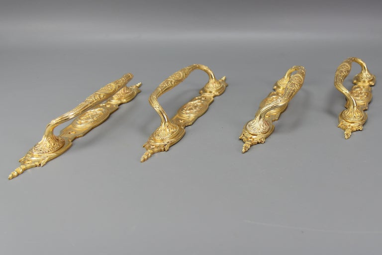 Two Pairs of Large Antique Louis XVI Style Bronze Door Handles, circa ...