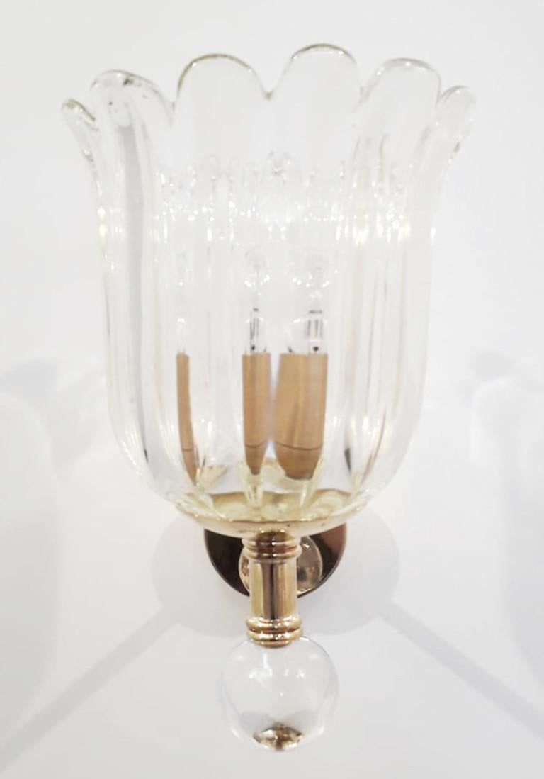 Two Pairs of Scalloped Sconces by Barovier e Toso at 1stDibs