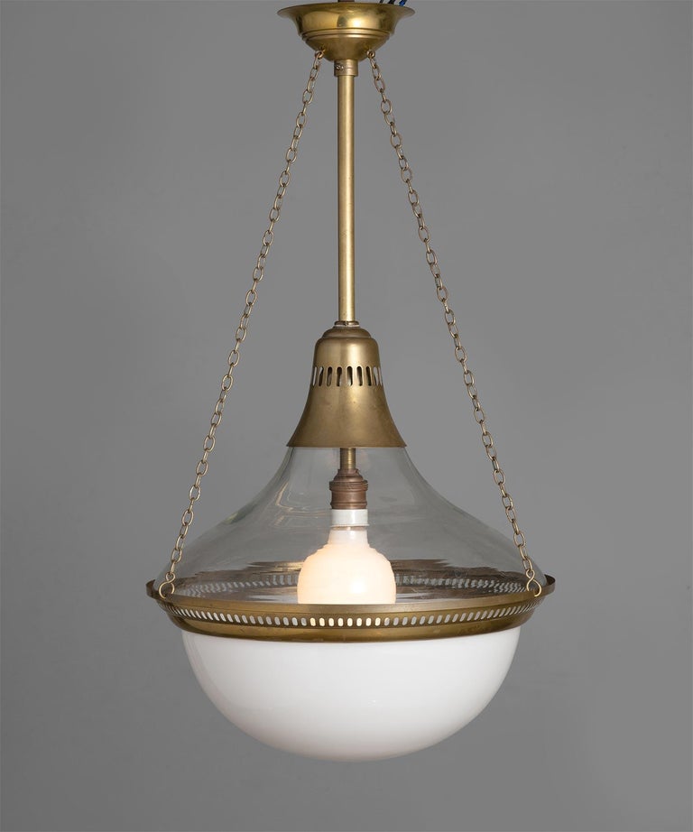 Two Part AEG Pendant with Brass Finish, Germany, Circa 1910 at 1stDibs