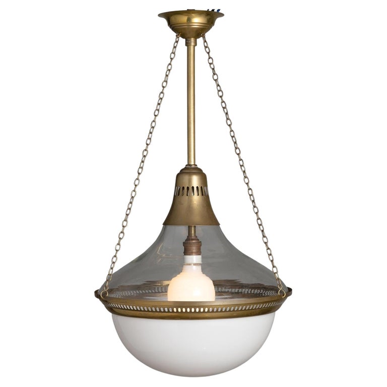 Two Part AEG Pendant with Brass Finish, Germany, Circa 1910 at 1stDibs
