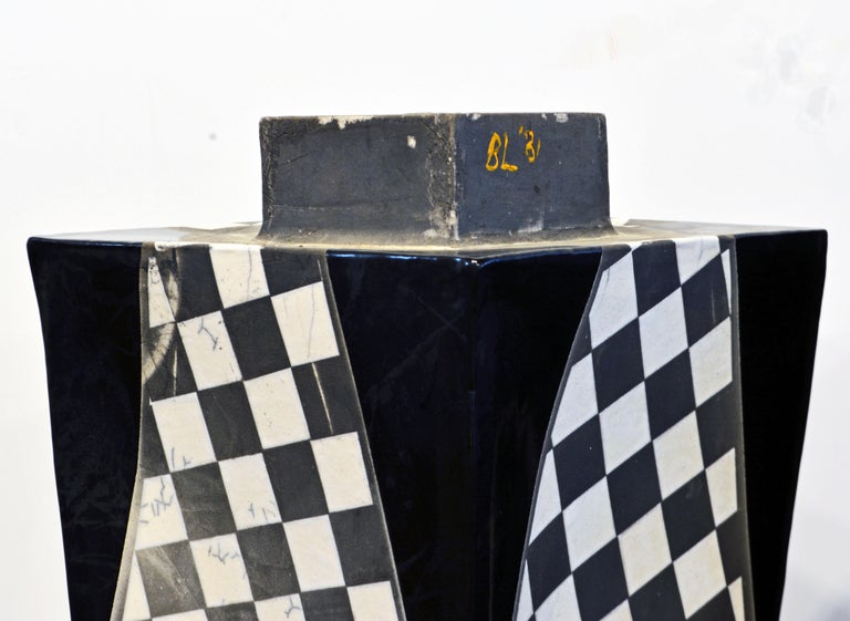 Postmodern Geometric Unique Two Part Slab Built Studio Vessel or ...