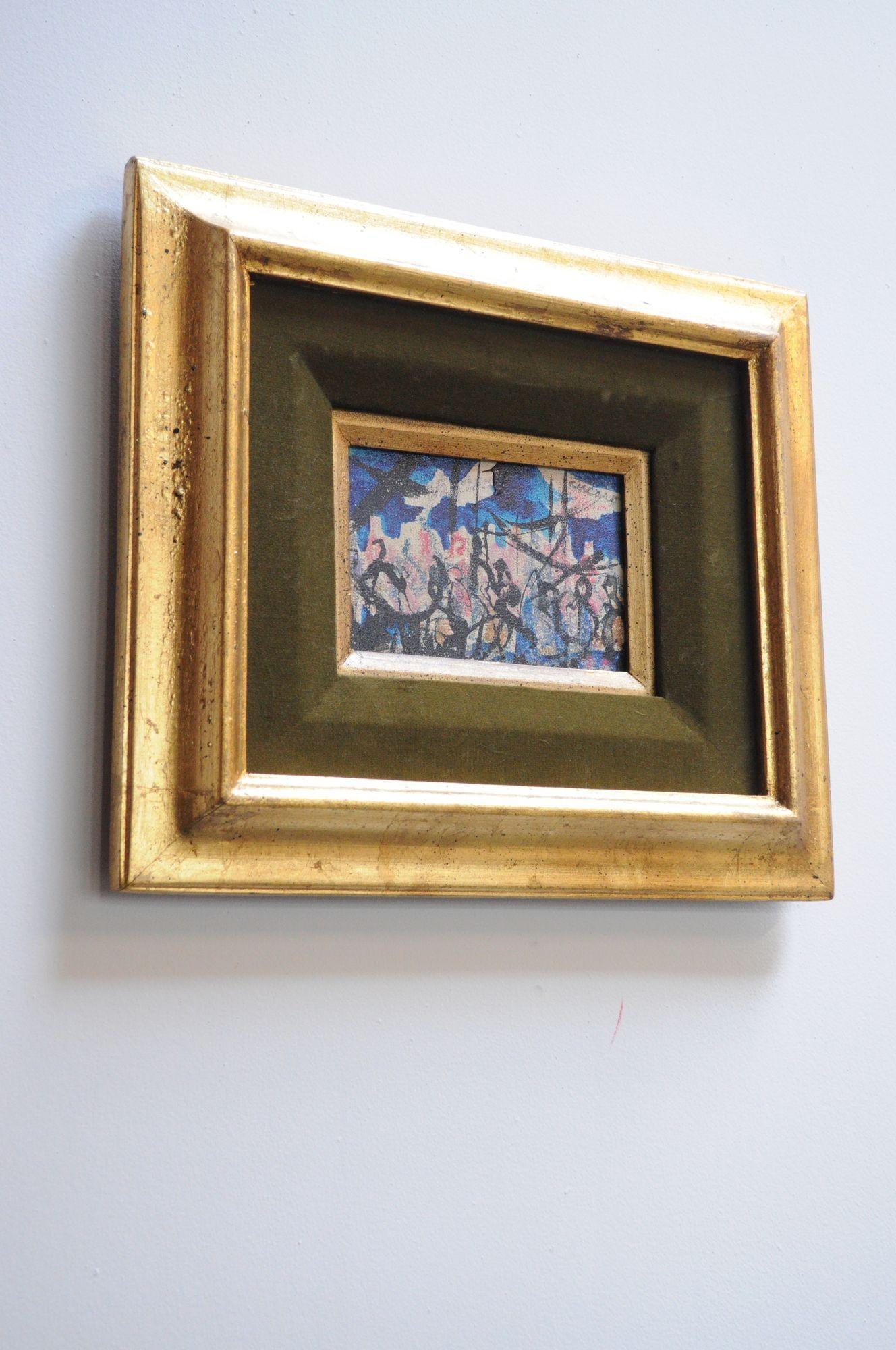 Two Pascal Cucaro Abstract Figural Oil Paintings on Masonite For Sale ...