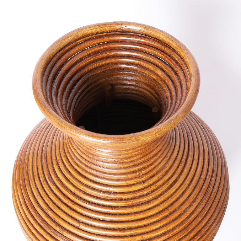 Two Pencil Reed Floor Vases, Priced Individually For Sale at 1stDibs