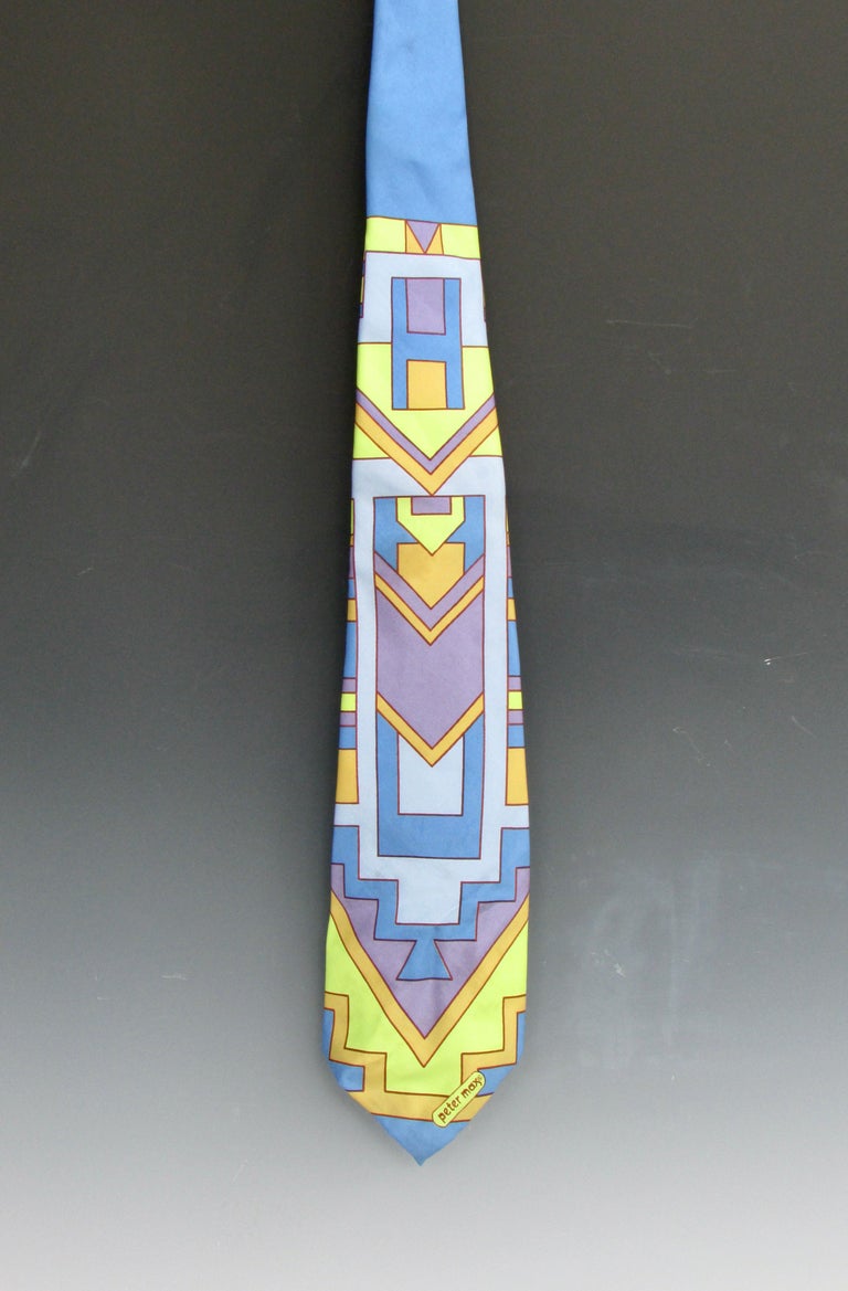 Two Peter Max Op Pop Mod Disco Era Mens Wide Ties For Sale at 1stDibs