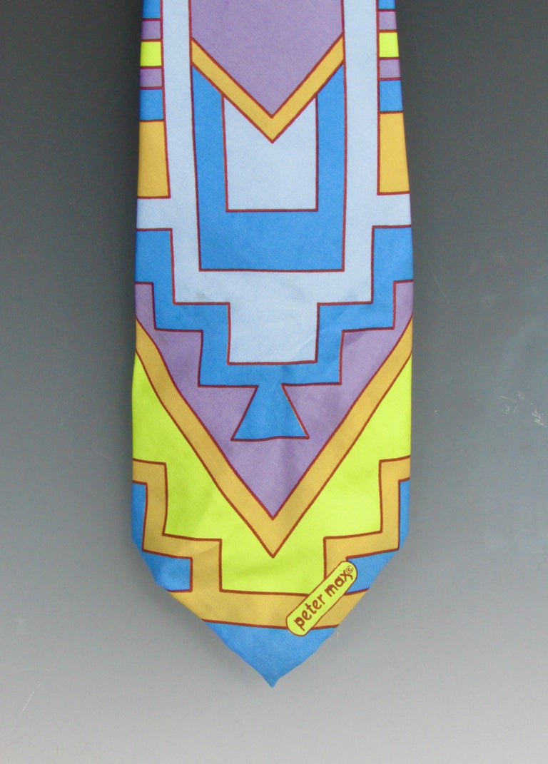 Two Peter Max Op Pop Mod Disco Era Mens Wide Ties For Sale at 1stDibs