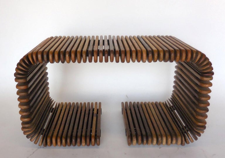 Two-Piece Coffee Table / Side Table in Variegated Palm Wood at 1stDibs