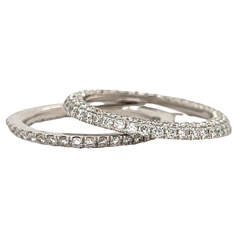Two Piece Diamond and Platinum Double Eternity Ring For Sale at 1stDibs