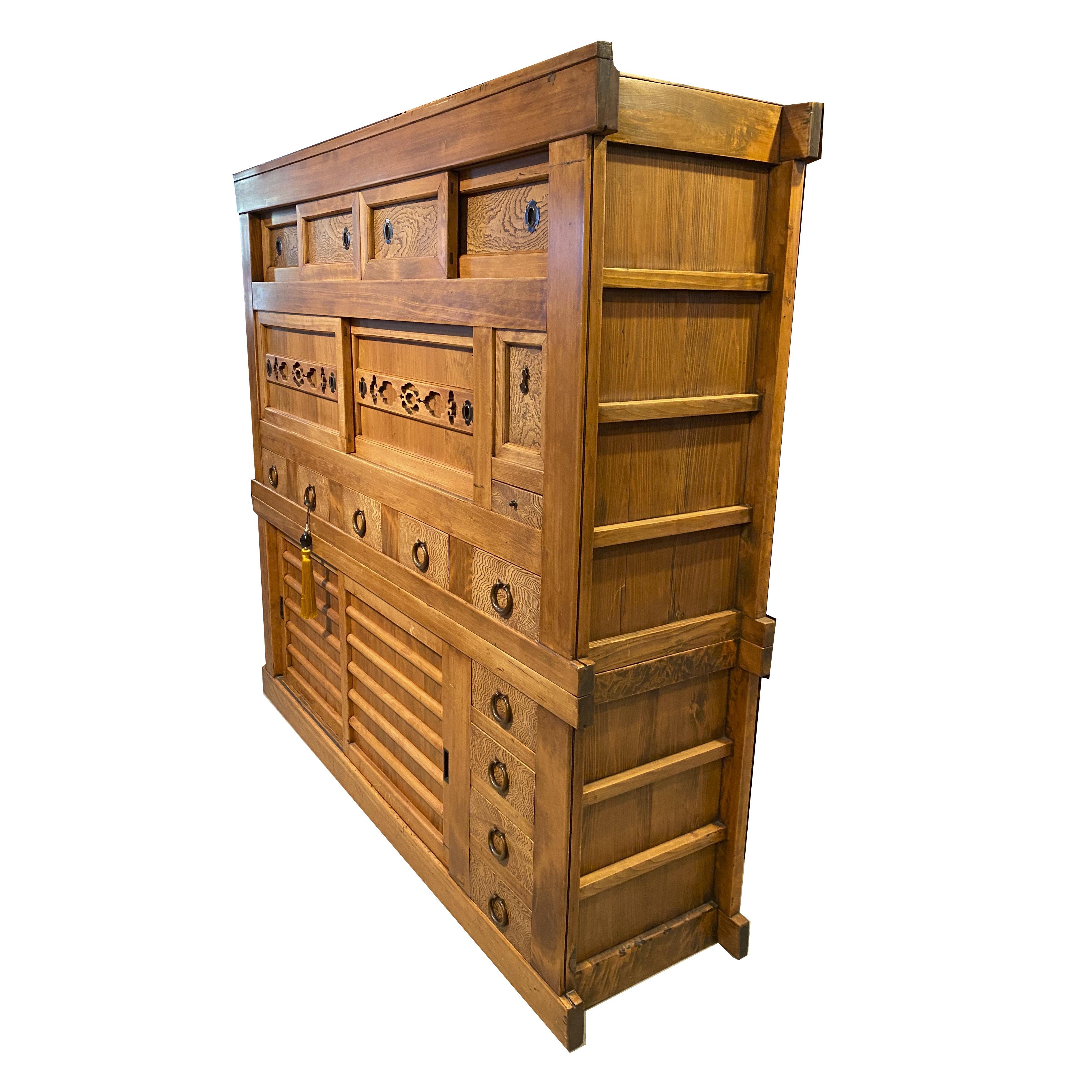 Two-Piece Kitchen 'Mizuya' Tansu, Japanese, Meiji Period at 1stDibs