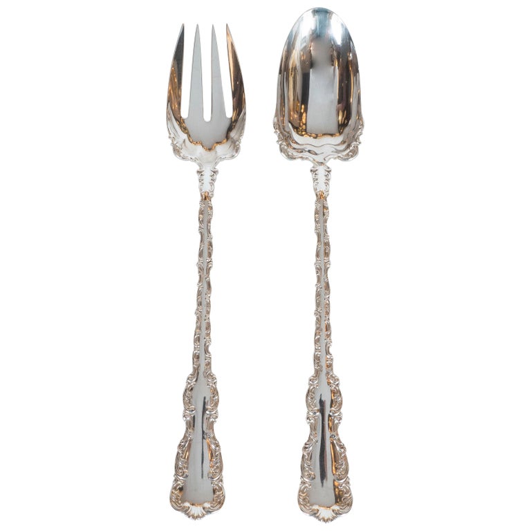 Two-Piece Neoclassical Sterling Silver Serving Set with Foliate ...