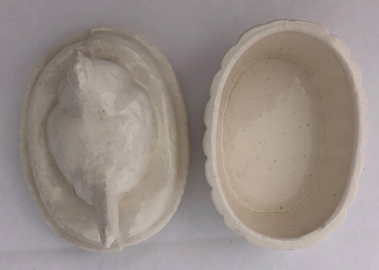Two-Piece White Ceramic Chicken Covered Box, Japan 1980s In Its ...
