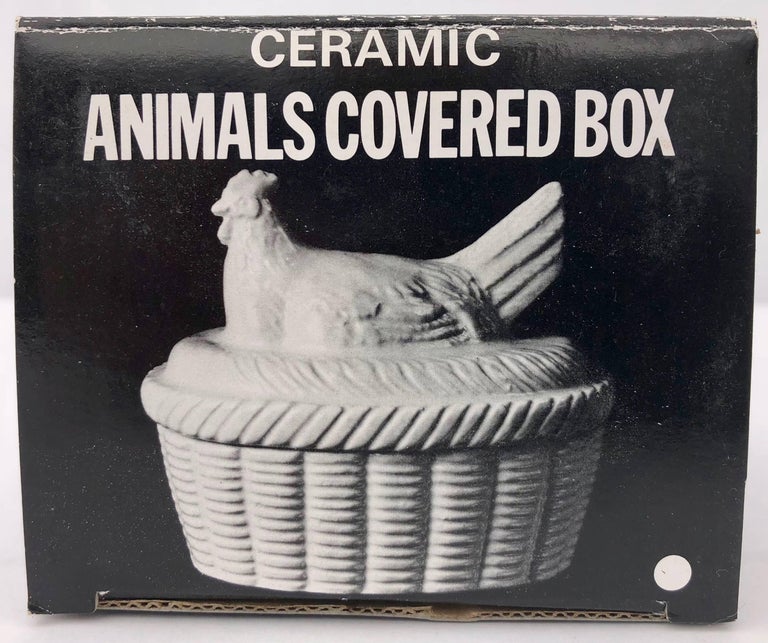 Two-Piece White Ceramic Chicken Covered Box, Japan 1980s In Its ...