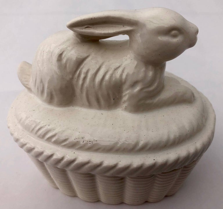 Two-Piece White Ceramic Rabbit Covered Box, Japan 1980s in it's ...