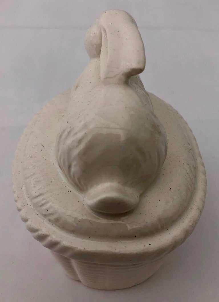 Two-Piece White Ceramic Rabbit Covered Box, Japan 1980s in it's ...