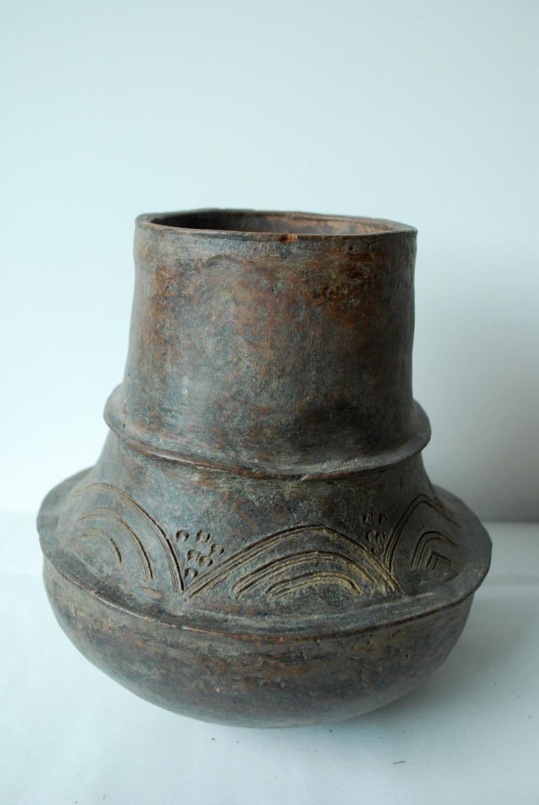 Two Pieces of a Pair of Early 20th Century Etched African Vessels from ...