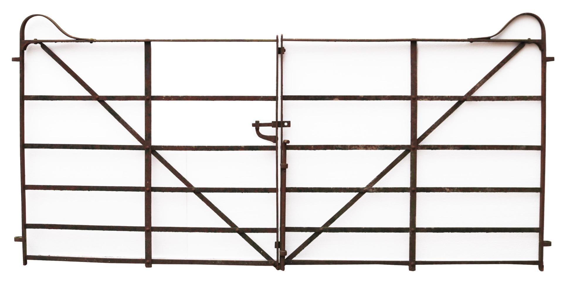 Two Reclaimed Wrought Iron Georgian Driveway Gates For Sale at 1stDibs