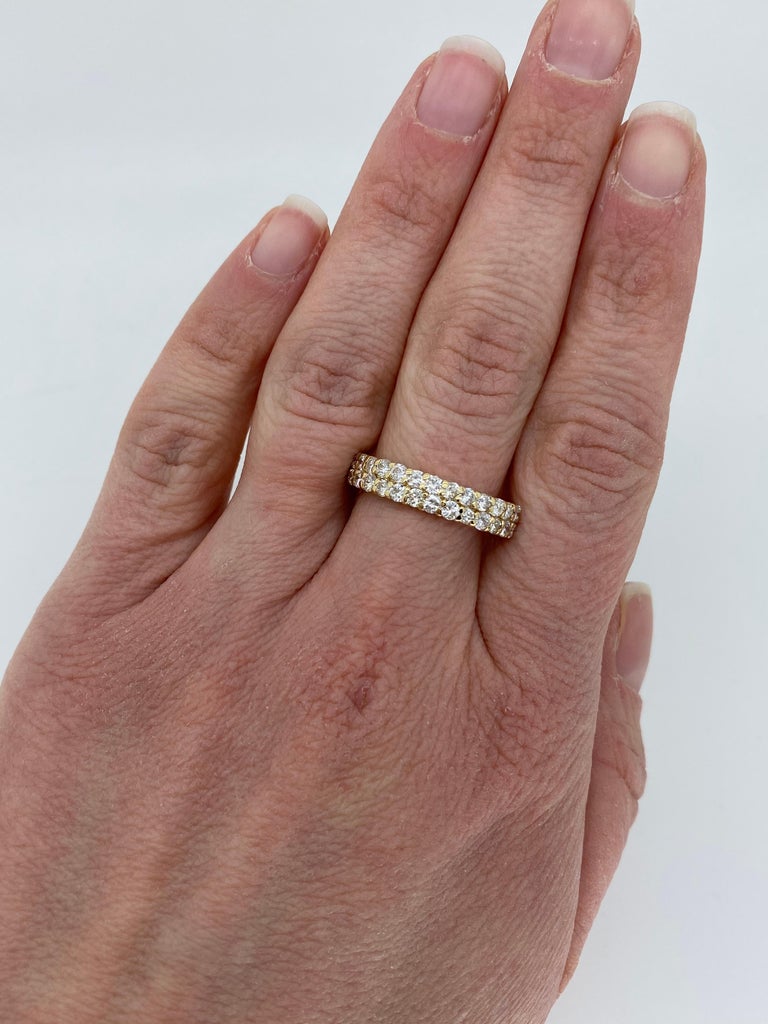 Two-Row Diamond Anniversary Band at 1stDibs