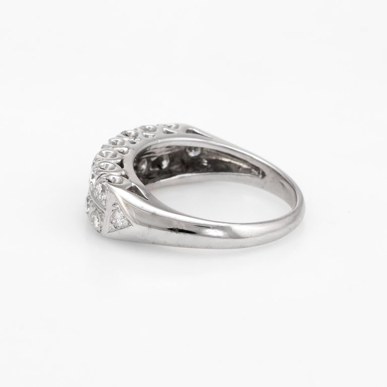 Two-Row Diamond Anniversary Band Ring Vintage 14 Karat Gold Estate Fine ...