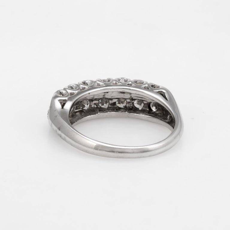 Two-Row Diamond Anniversary Band Ring Vintage 14 Karat Gold Estate Fine ...