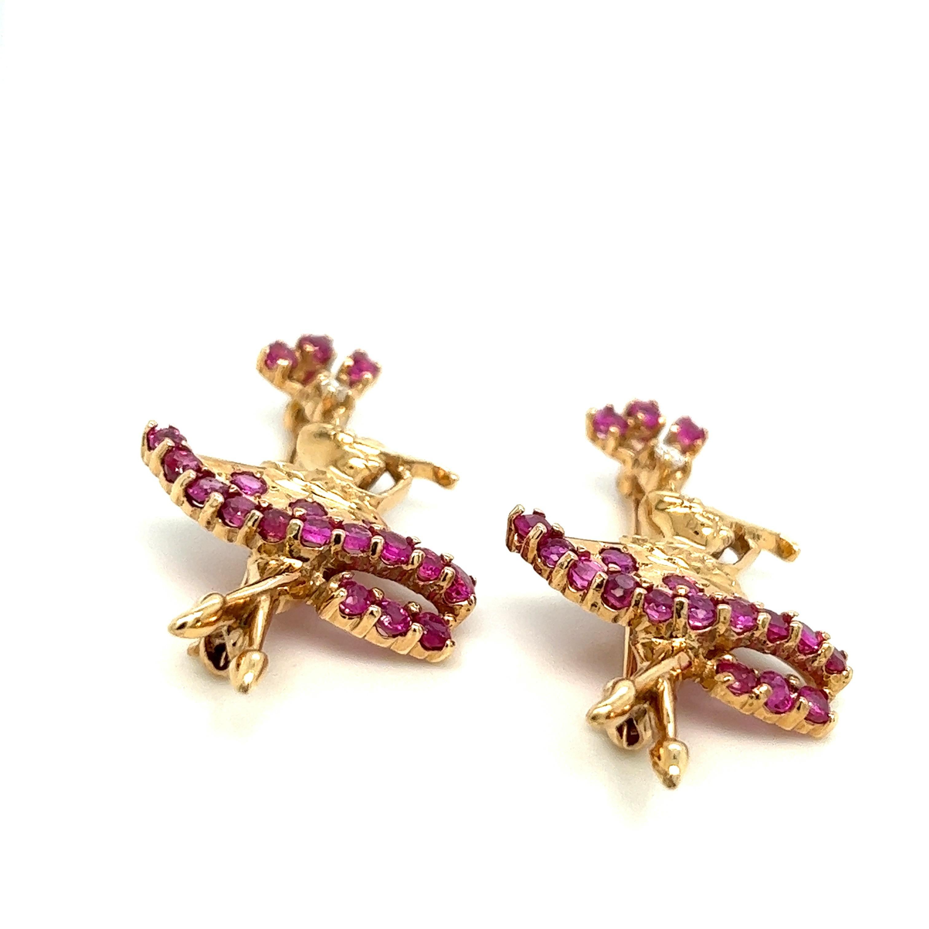 Two Ruby Ballerina Pins at 1stDibs