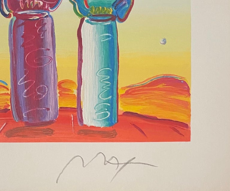 "Two Sages Looking at Sunrise" Serigraph by Peter Max For Sale at 1stDibs