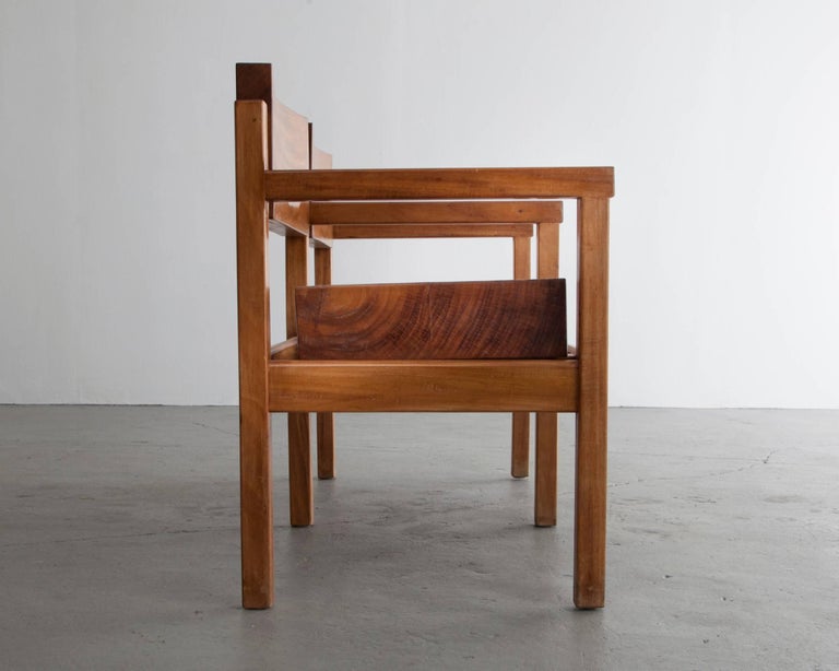 Two-Seat "Tree Trunk Bench" in Solid, Shaped Rosewood For Sale at 1stDibs