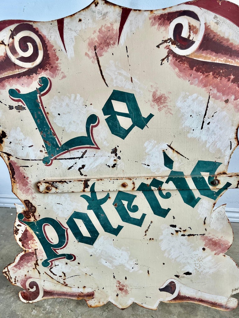 Two Side Enamel painted French Sign For Sale at 1stDibs