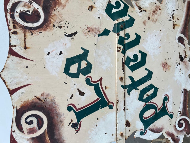 Two Side Enamel painted French Sign For Sale at 1stDibs