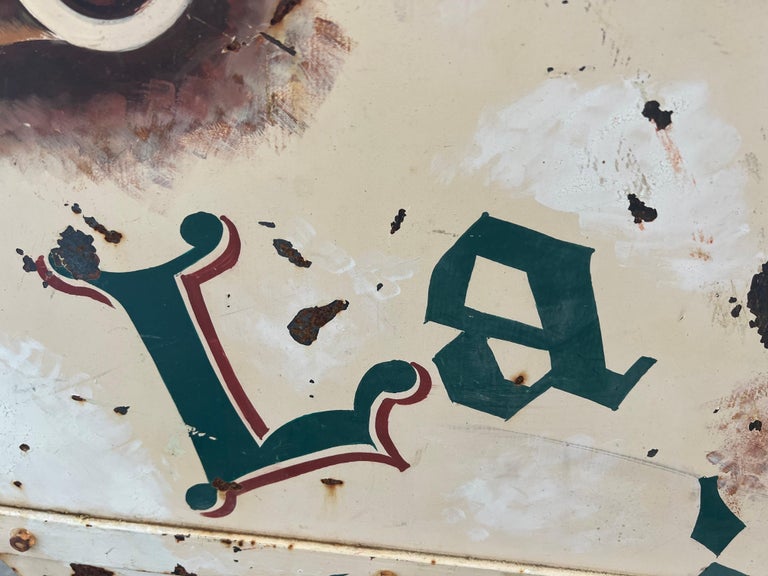 Two Side Enamel painted French Sign For Sale at 1stDibs