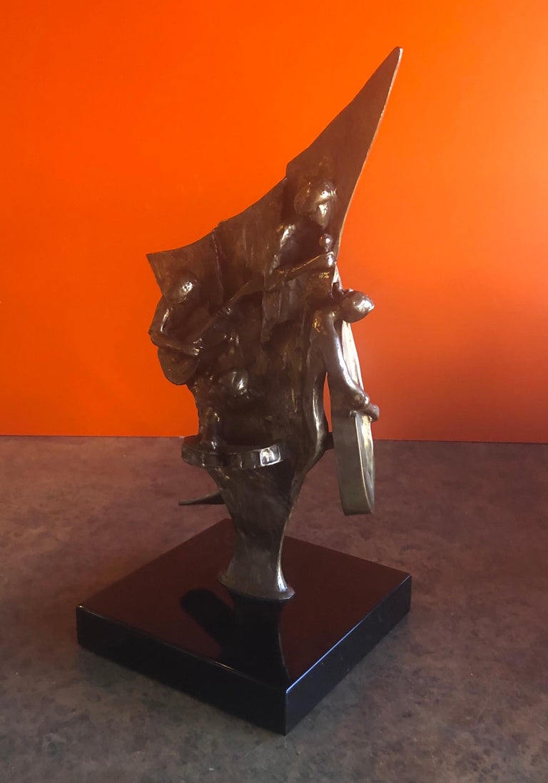 Two Sided Bronze Jazz Musician Sculpture by Ed Dwight at 1stDibs