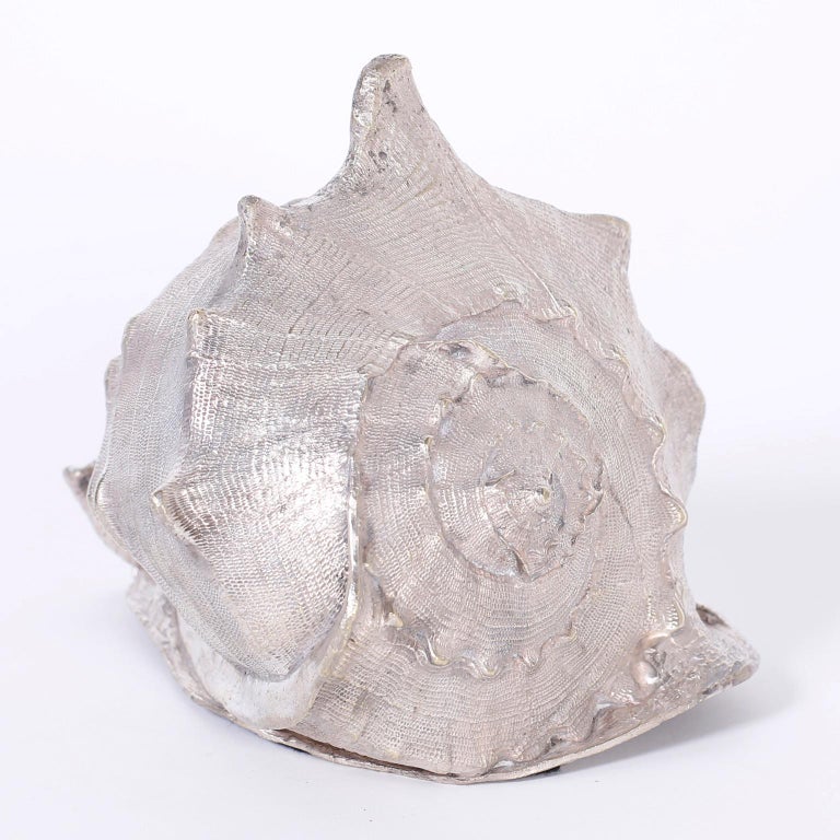 Two Silver Plated Metal Seashells at 1stDibs