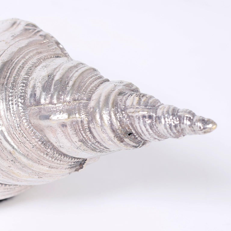 Two Silver Plated Metal Seashells at 1stDibs