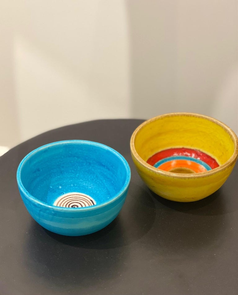 Two Small Ceramic Decorative Cup Vide-Poches Signed Gambone, Italy ...