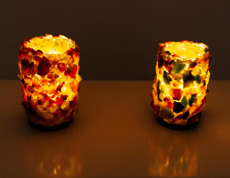 Two Small Natural Crystal Rock Table Lamps at 1stDibs