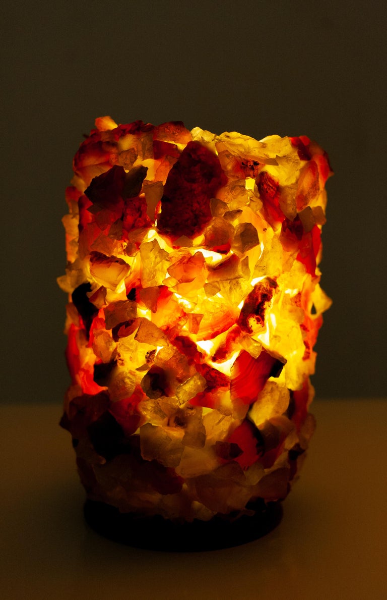 Two Small Natural Crystal Rock Table Lamps at 1stDibs