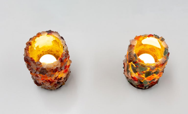 Two Small Natural Crystal Rock Table Lamps at 1stDibs