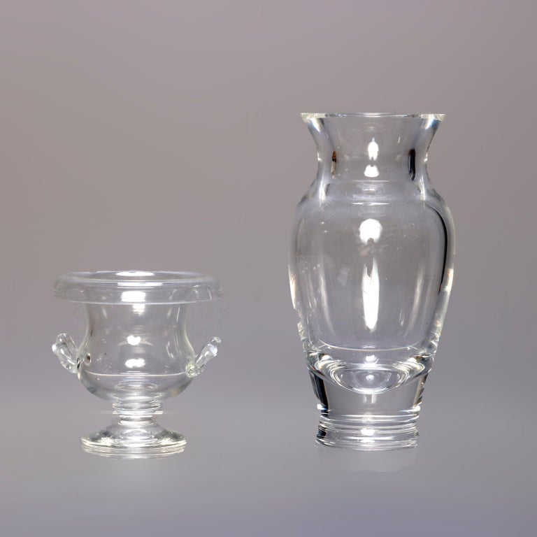 Two Steuben Glass Works Crystal Vases, 20th Century at 1stDibs