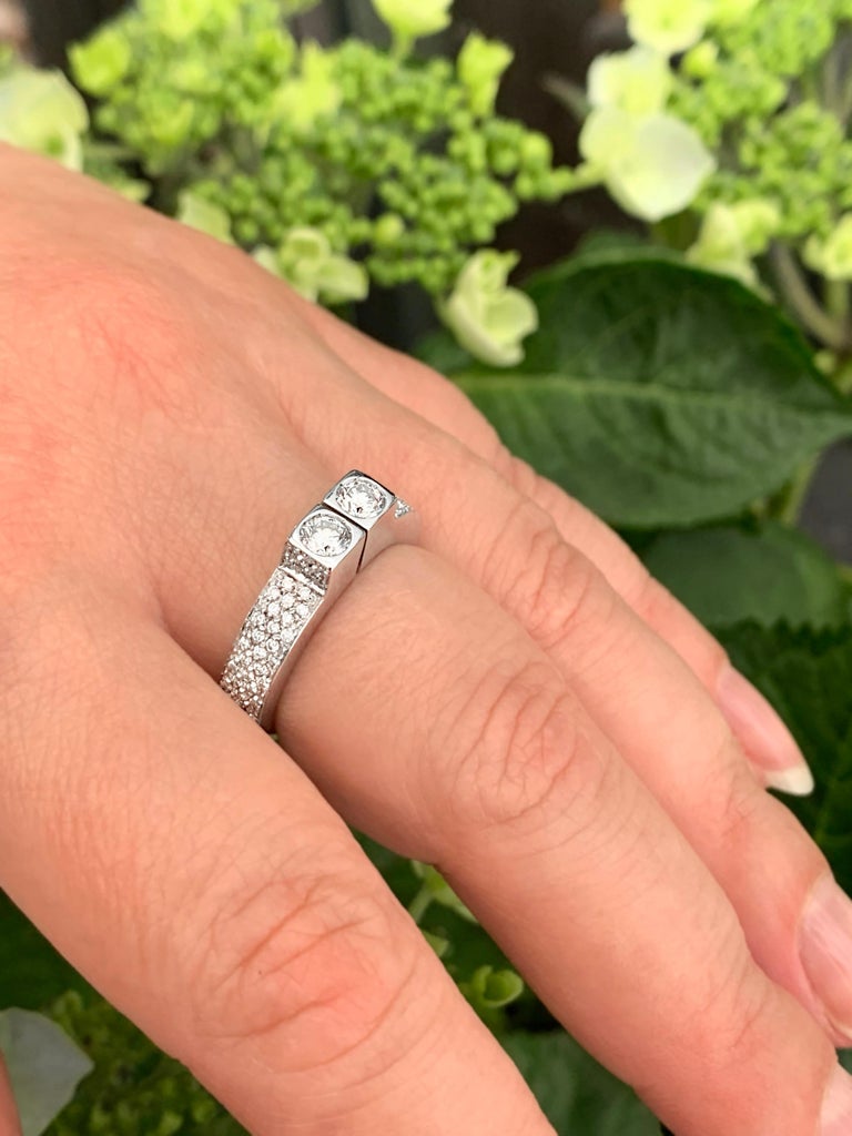 Two-Stone Diamond 80% White Gold Dress Ring For Sale (Free Shipping) at ...