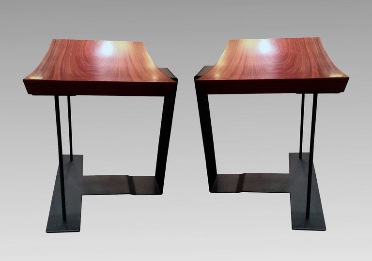 Two stools, model "T 1927", by Pierre Chareau, Ecart International ...