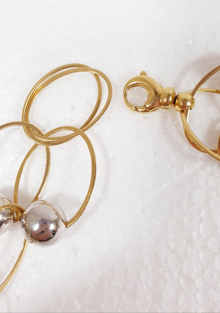 Two-Strand Necklace in Yellow Gold with White Gold Balls For Sale at ...