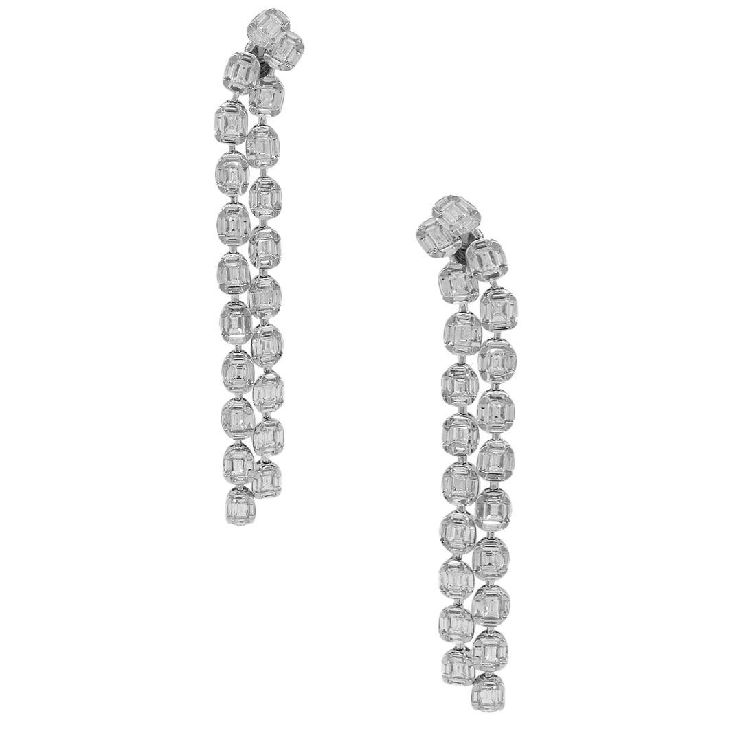 Elegant Illusion Diamond Dangle Earrings For Sale at 1stDibs | dangle ...