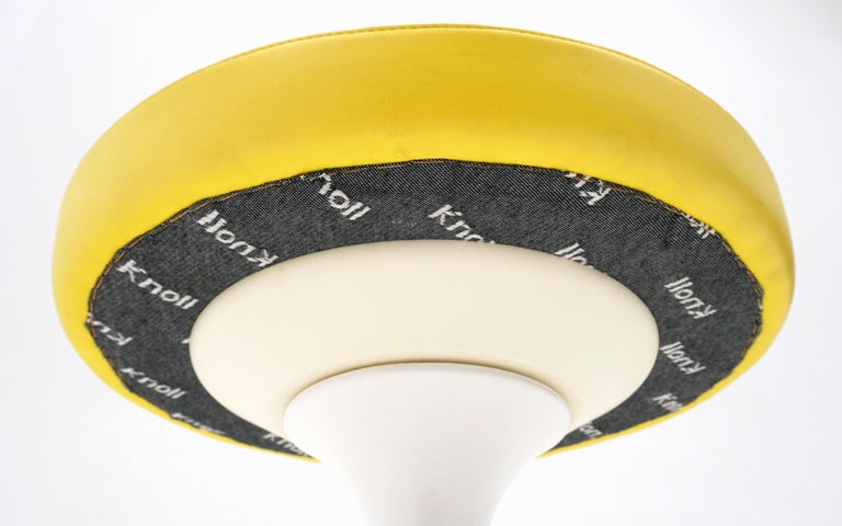 Two Swivel Tulip Stools by Eero Saarinen for Knoll, Yellow and Purple ...