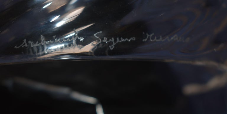 Two Tall Signed Seguso Handblown Glass Candlesticks For Sale at 1stDibs